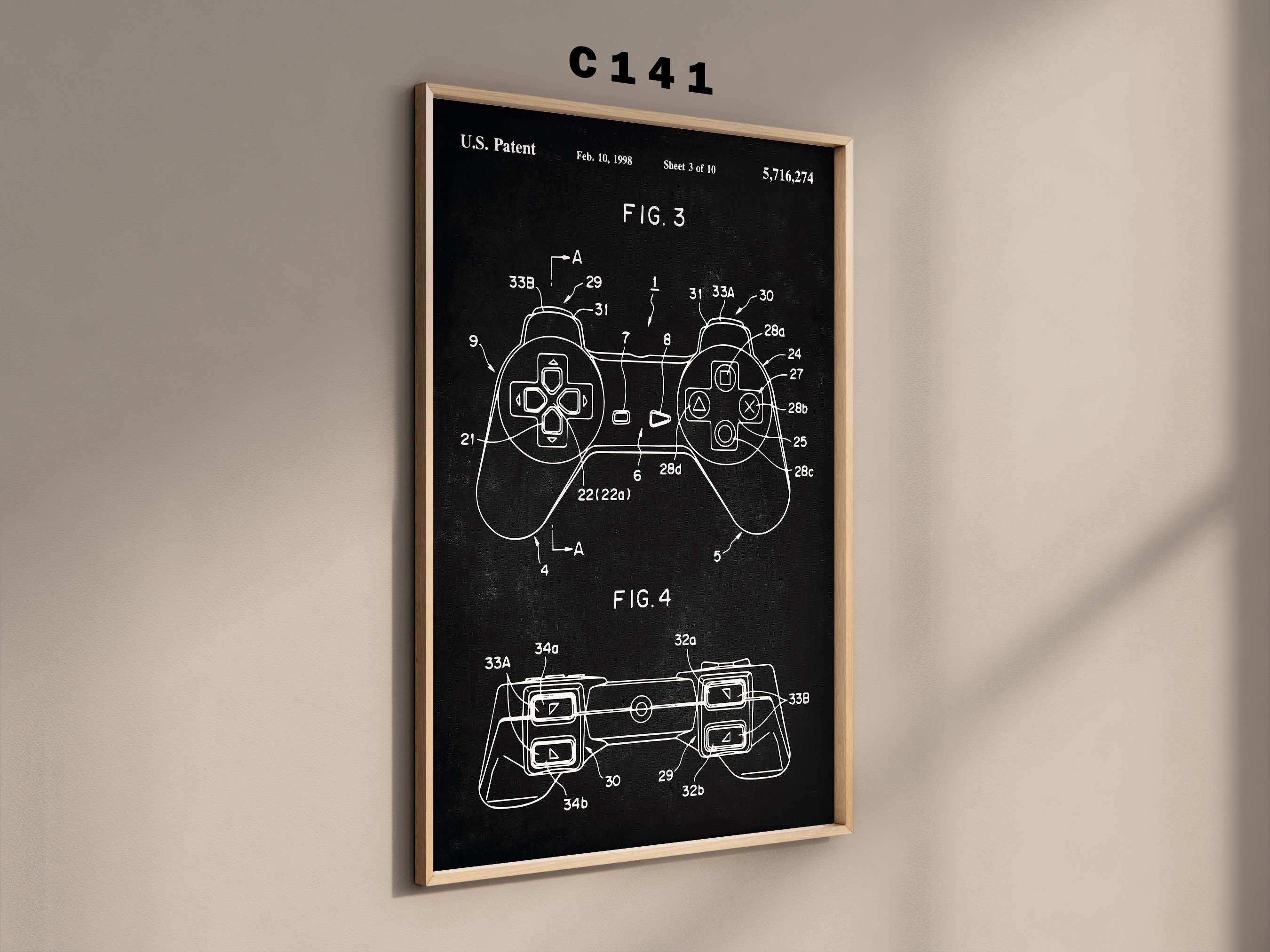 Playstation Patent Prints, Set of 2, Video Game Print, Playstation Wall ...