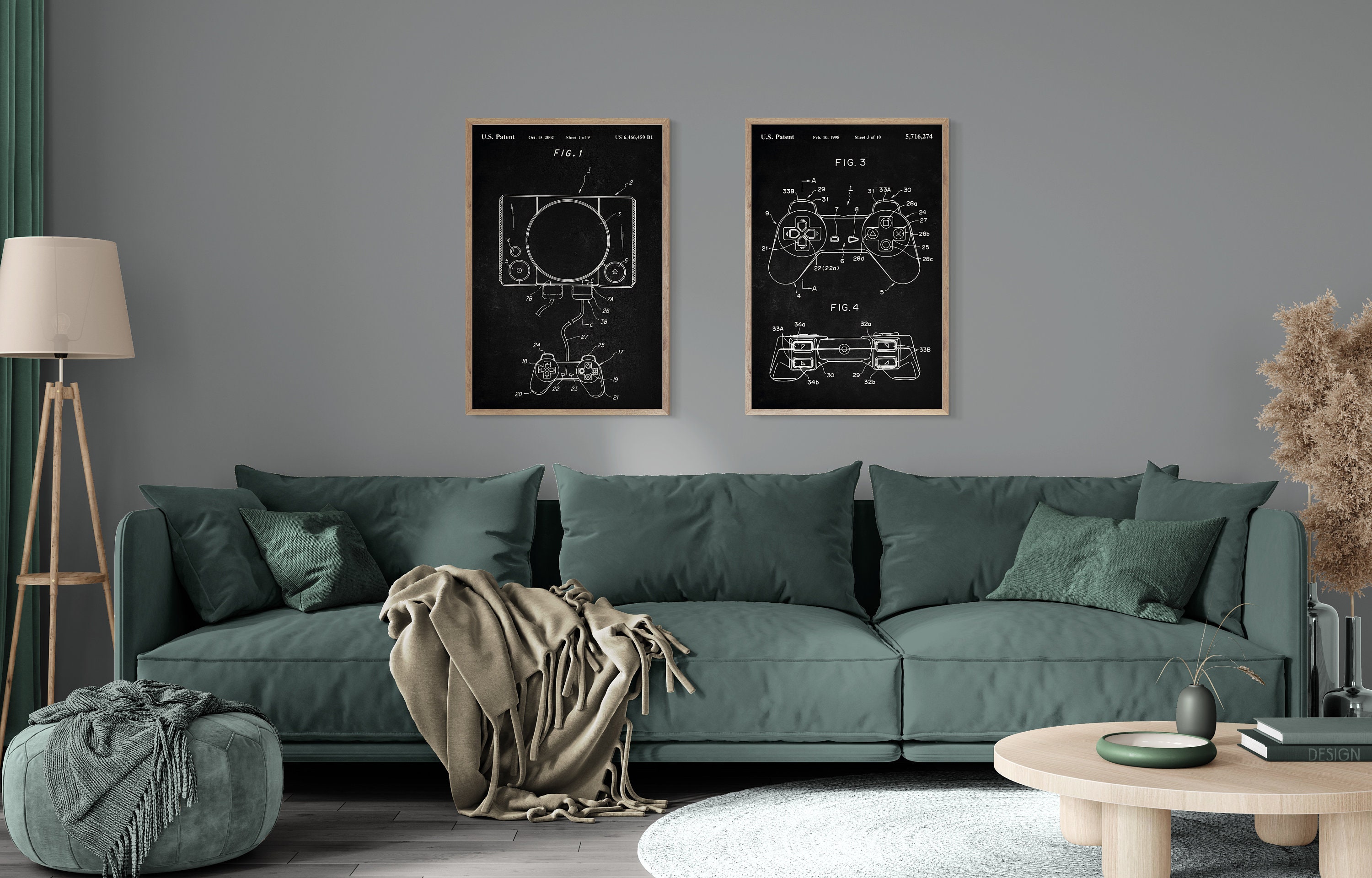 Playstation Patent Prints, Set of 2, Video Game Blueprint (digital ...