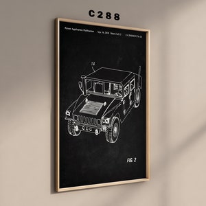 Military Patent Prints, Set of 4, Military Tank Poster, Humvee ...
