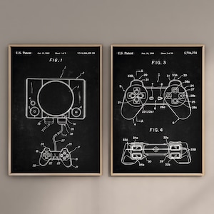Playstation Patent Prints, Set of 2, Video Game Print, Playstation Wall ...