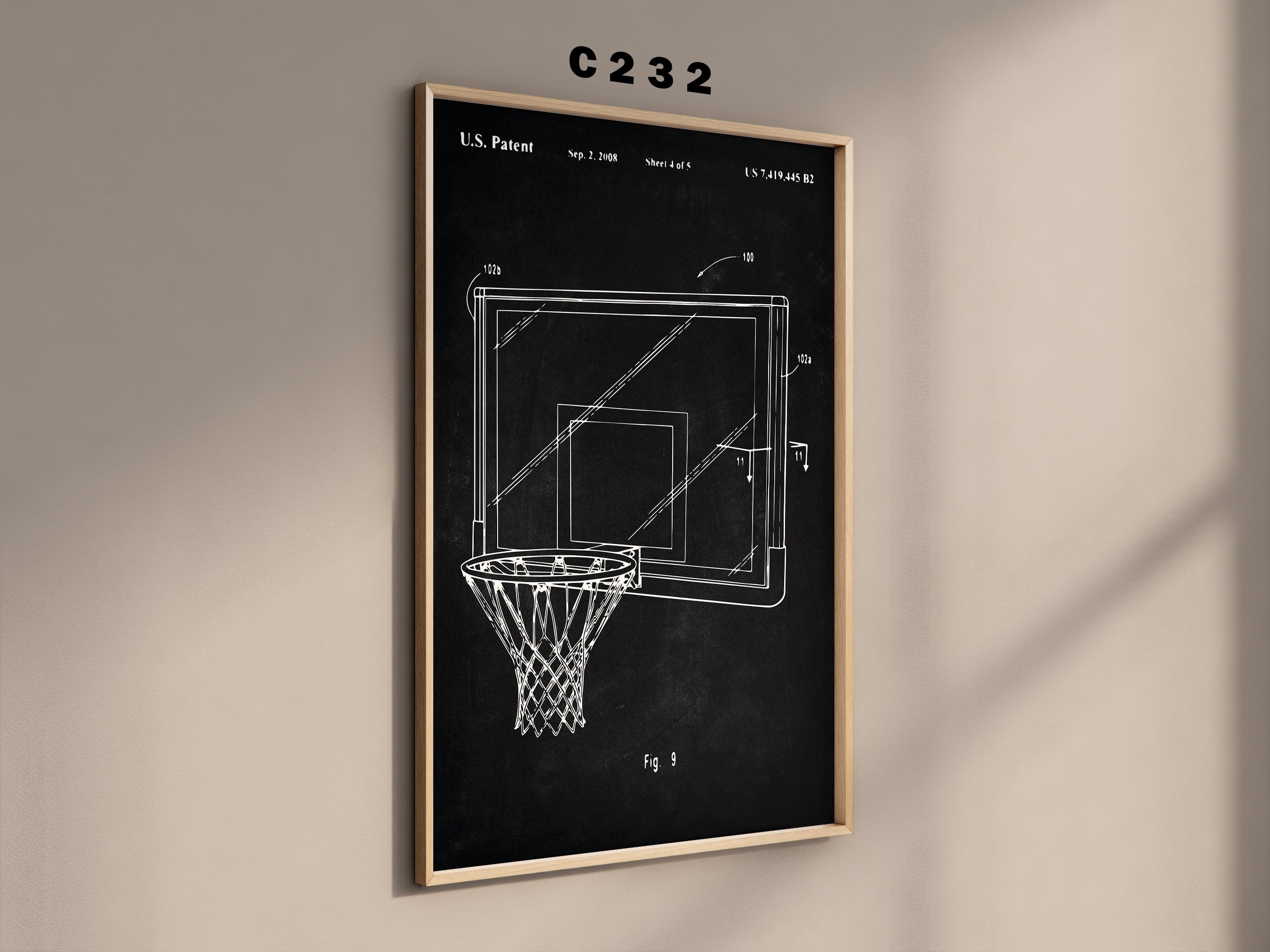 Basketball Patent Prints Set of 4 Basketball Prints - Etsy