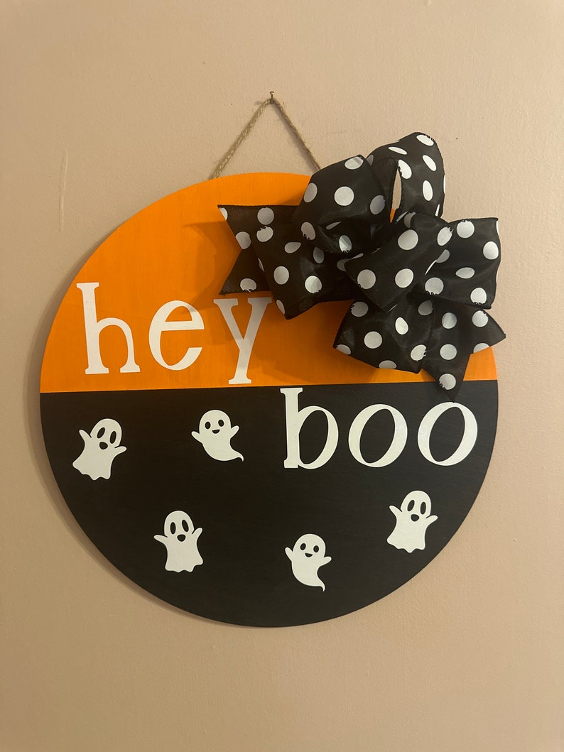 Hey Boo Door Sign - Etsy