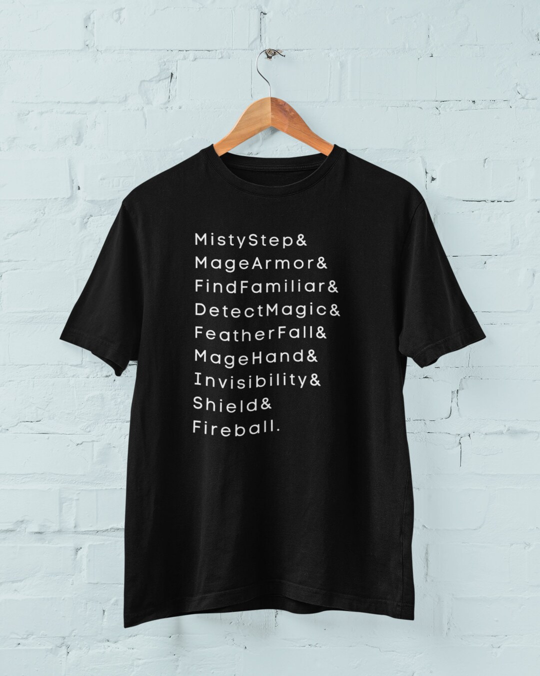 Wizard Spells Black or Dark T-shirt - Gift for Gamers, Nerds and Geeks ...