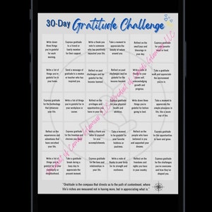 Gratitude 30-day Challenge Single Page - Etsy