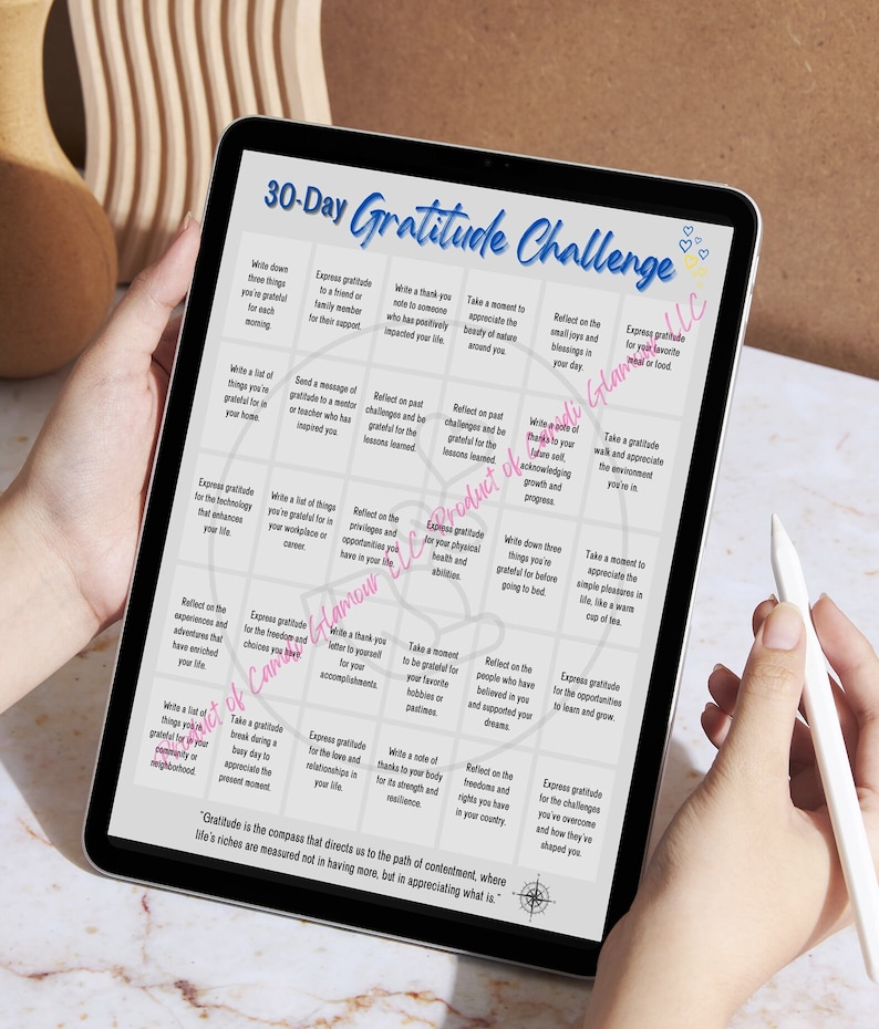 Gratitude 30-day Challenge Single Page - Etsy