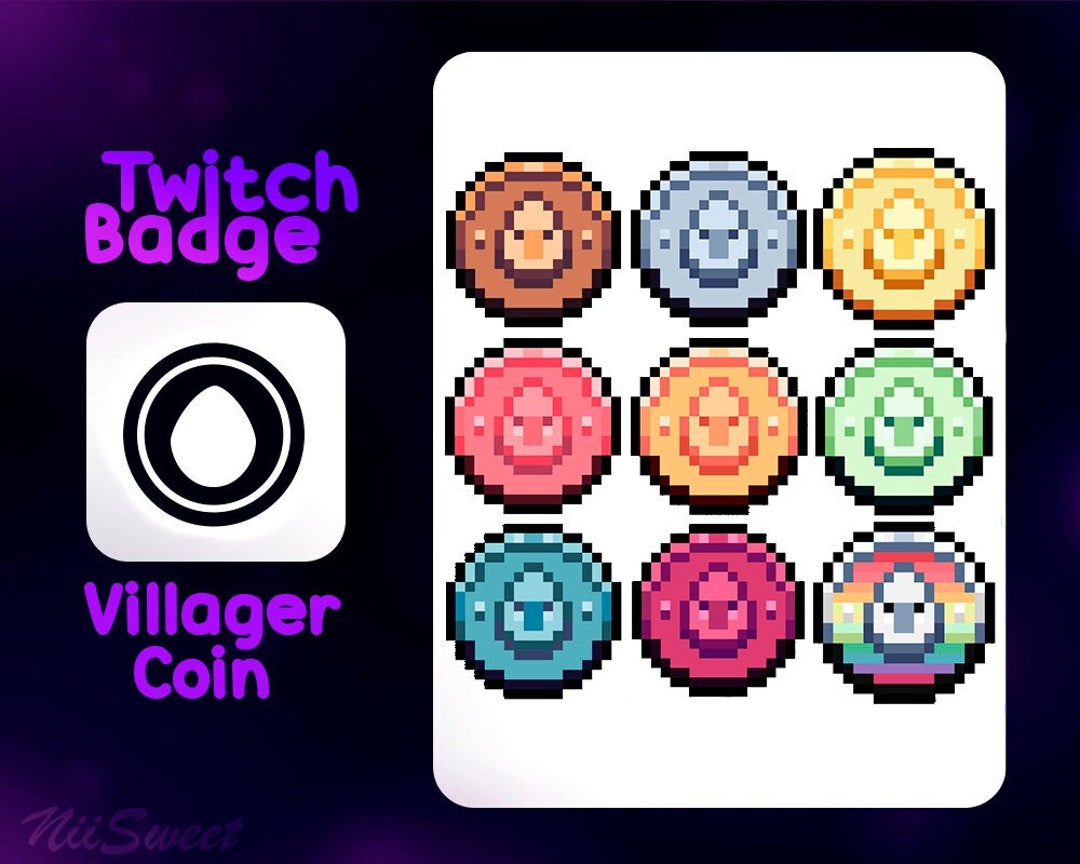 8 Twitch Badge Villager Coin Minecraft Pixel Art Twitch Sub Badge ...