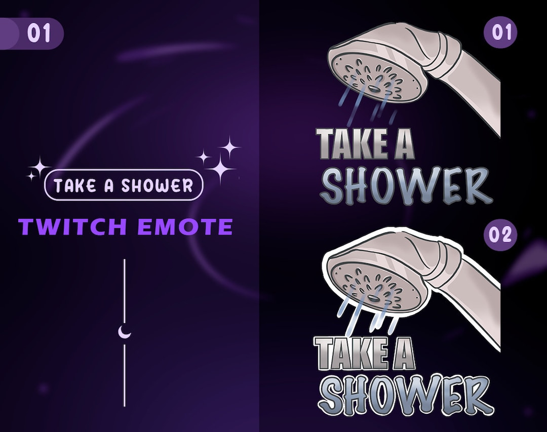 Take a Shower Emote Twitch Emote Discord Emote Community Emote Emote ...