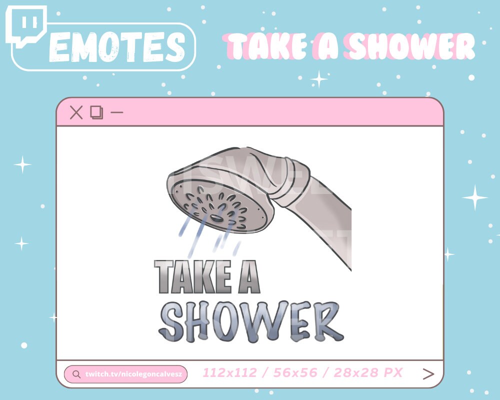 Take a Shower Emote Twitch Emote Discord Emote Community - Etsy UK