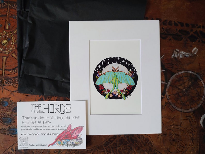 Nocturnal : Luna Moon Moth Original Alcohol Markers Art Print by Ali ...