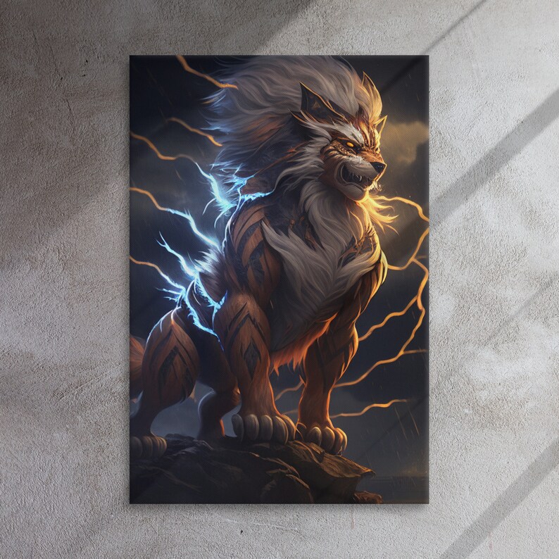 Arcanine, Pokemon, Canvas, Print, Wall Art, Ai Art, Gift for Him, Gift ...