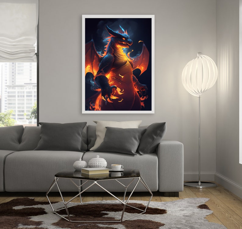 Charizard, Pokemon, Digital, Printable Art, Poster Art, Wall Art ...