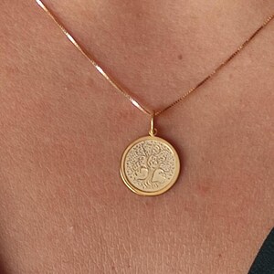 14k Solid Gold Tree of Life Pendant, Custom Tree of Life Necklace, Gold ...