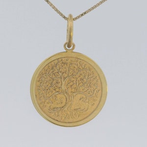 14k Solid Gold Tree of Life Pendant, Custom Tree of Life Necklace, Gold ...