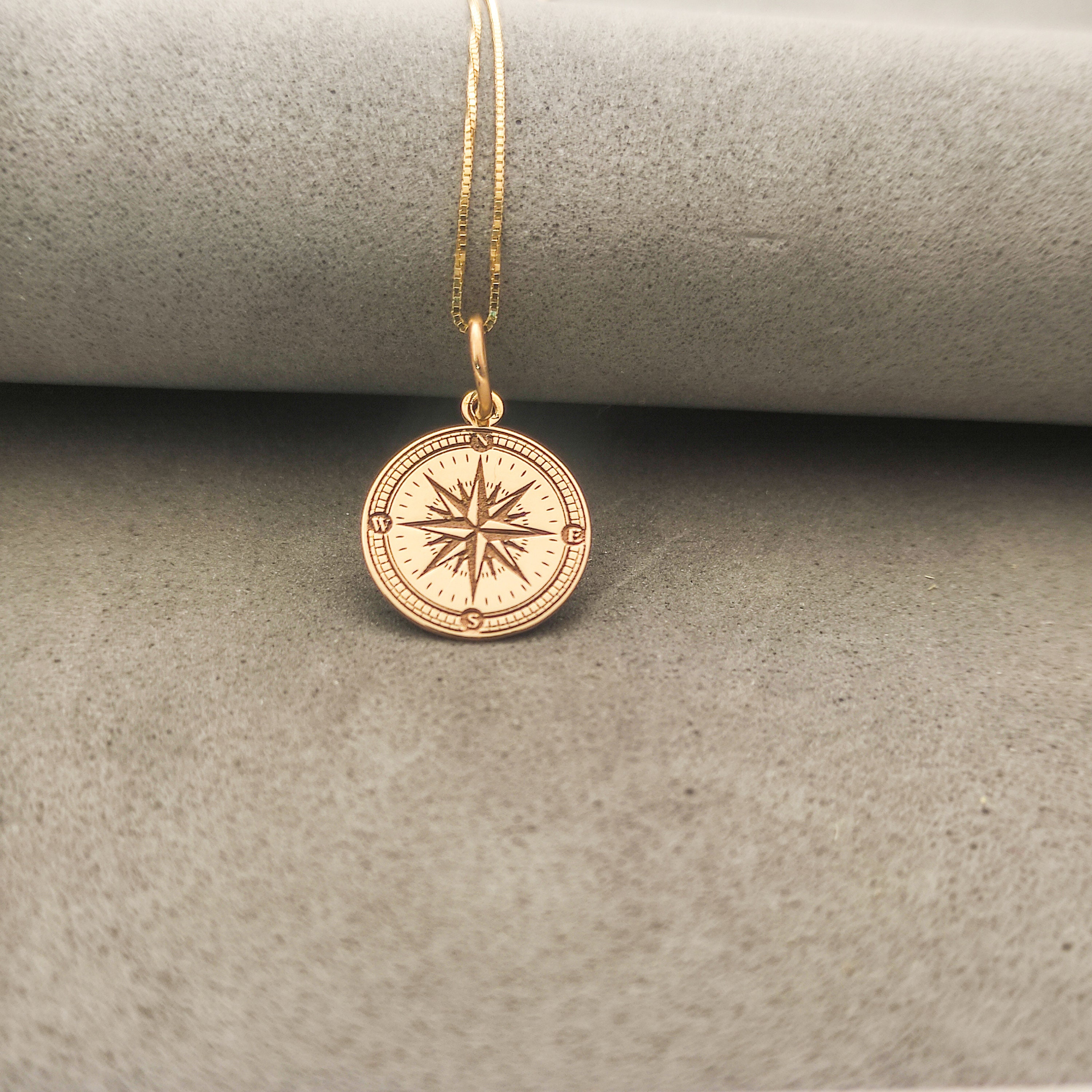14k Solid Gold Compass Pendant, Compass Jewelry, Gold Jewels Pendant ...