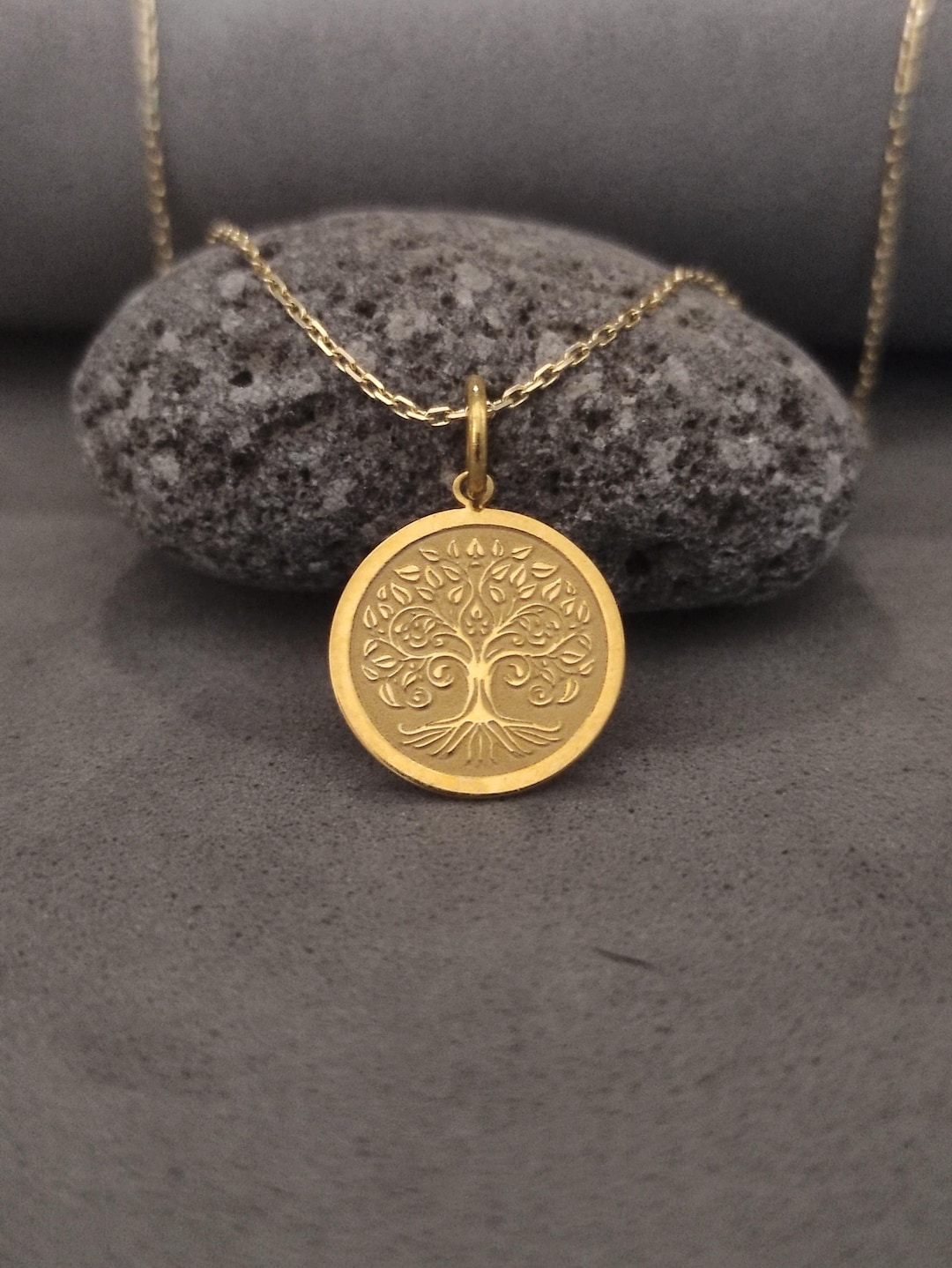 14k Solid Gold Tree of Life Pendant, Custom Tree of Life Necklace, Gold ...