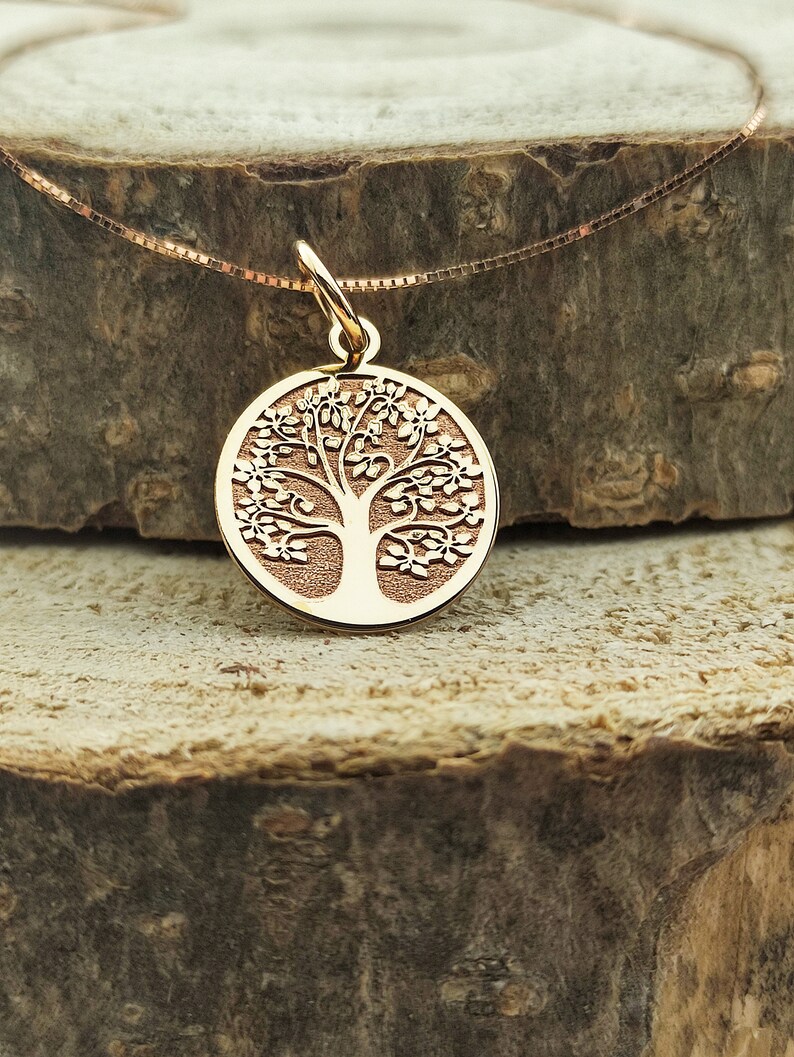 14k Solid Gold Tree of Life Pendant, Gold Tree of Life Necklace, Solid ...