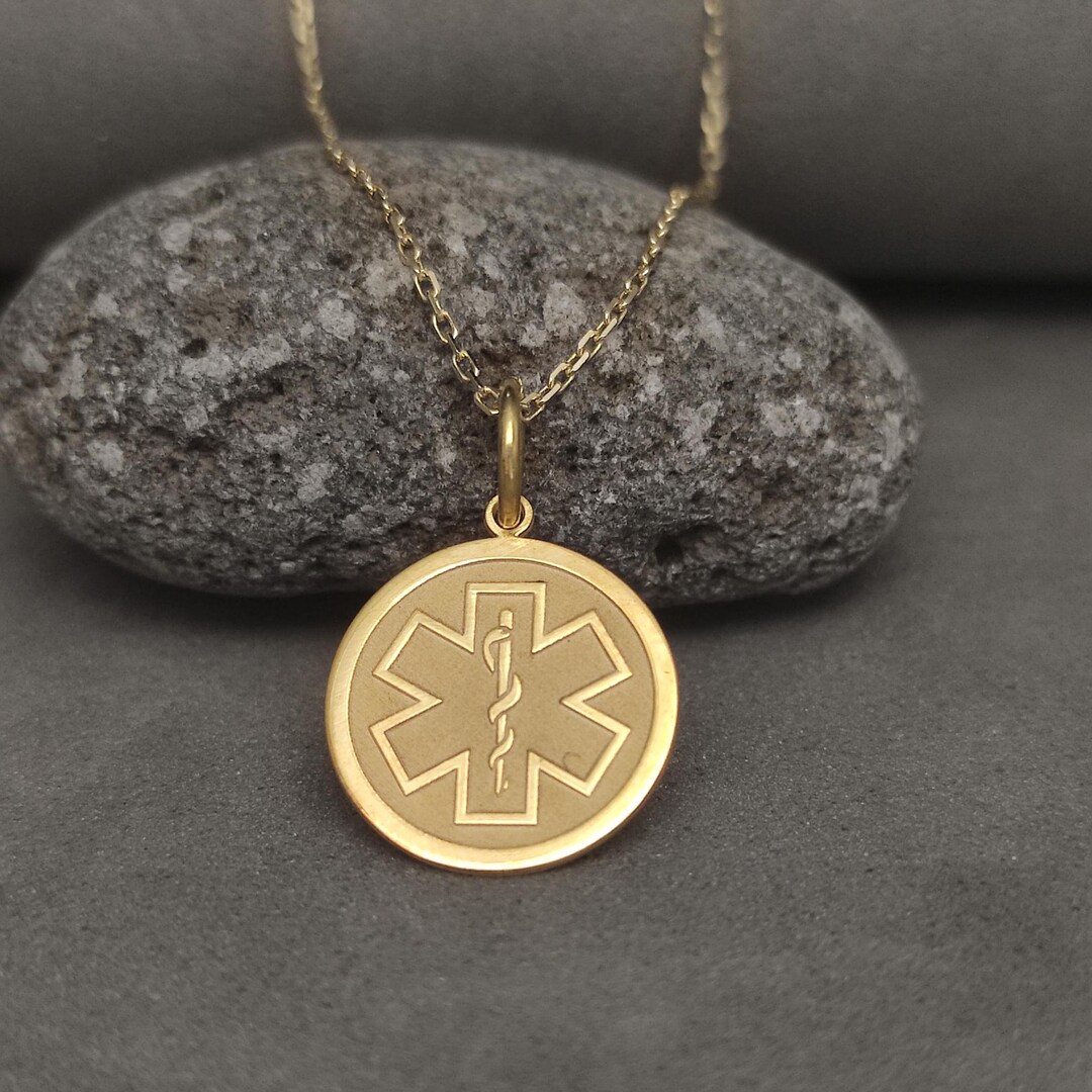 14K Solid Gold Dental and Medical Symbol Pendant - Gift for Doctors ...