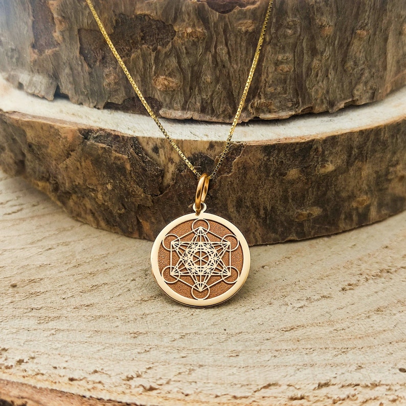 14k Solid Gold Metatron Necklace Sacred Geometry Jewelry - Etsy