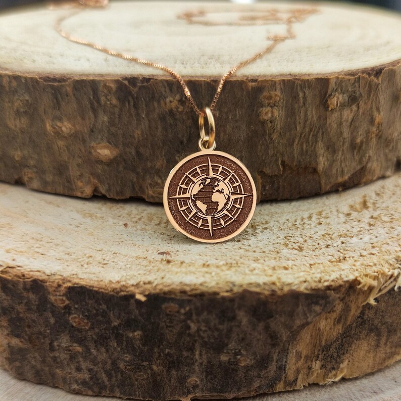 14k Gold Compass Pendant Compass Necklace Custom Pendant - Etsy