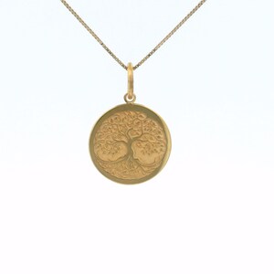 14k Solid Gold Tree of Life Charm, Personalized Tree of Life Necklace ...