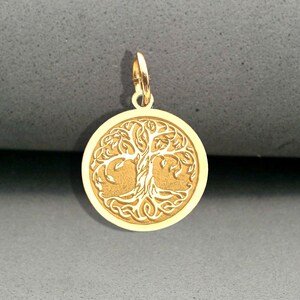 14k Solid Gold Tree of Life Pendant, Custom Charm, Gold Tree of Life ...