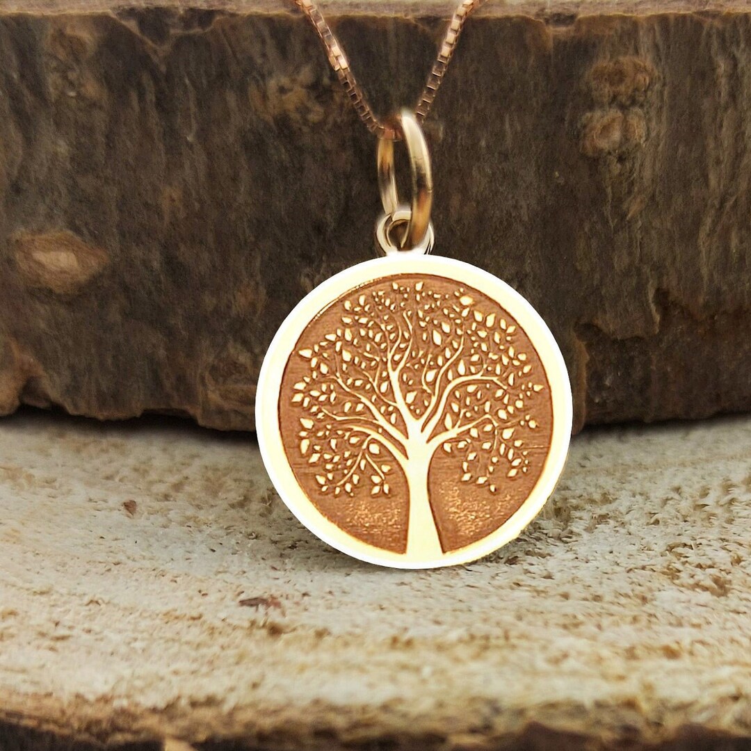 14k Solid Gold Tree of Life Charm Personalized Tree of Life - Etsy