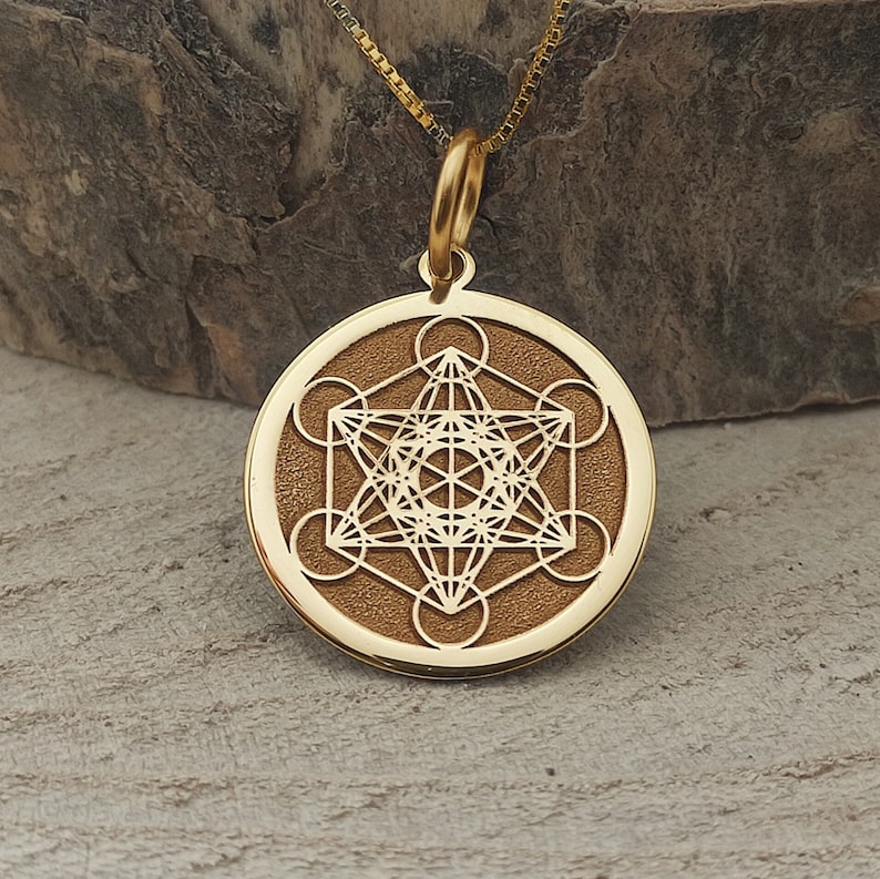 14k Solid Gold Metatron Necklace Sacred Geometry Jewelry - Etsy