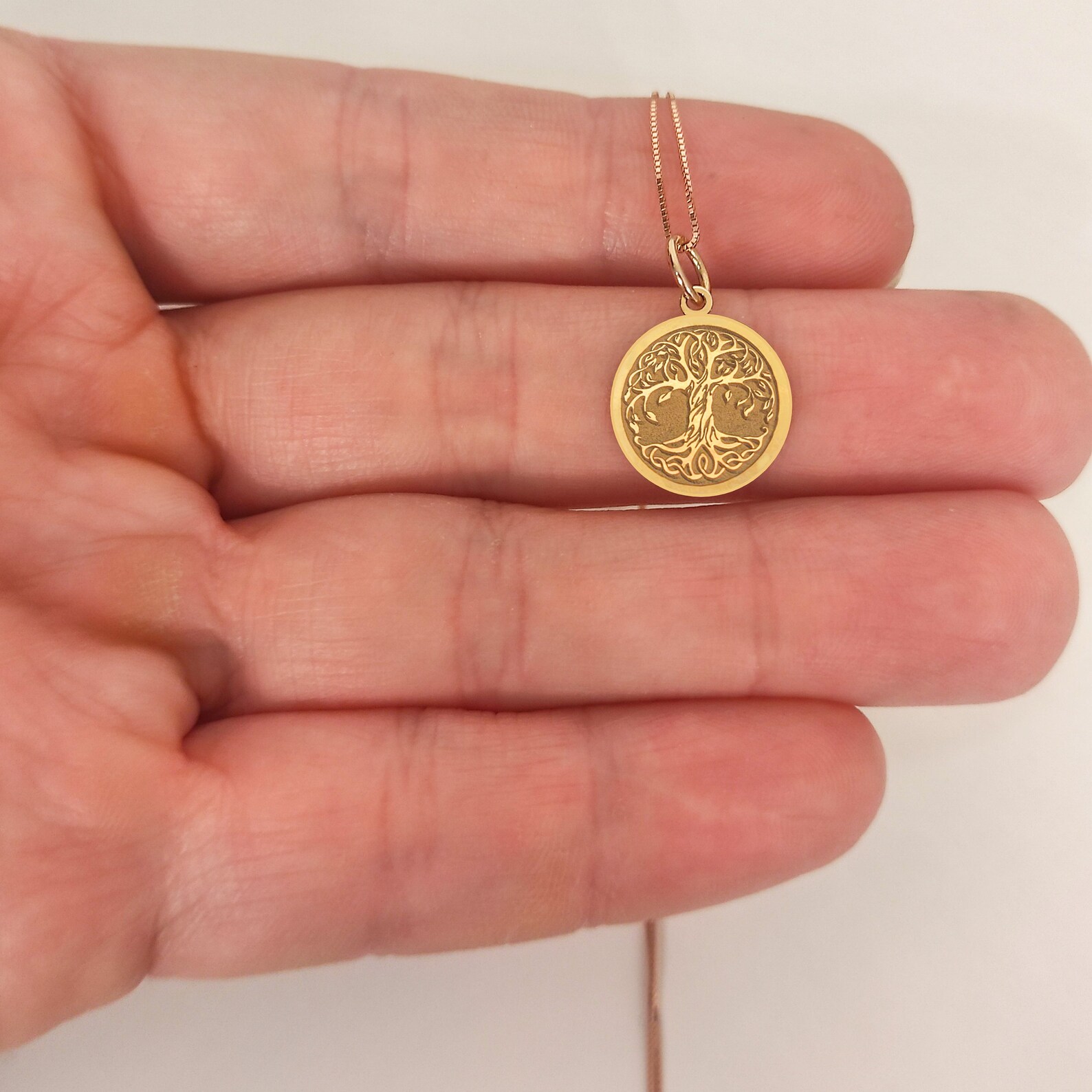 14k Solid Gold Tree of Life Pendant, Custom Tree of Life Necklace, Gold ...