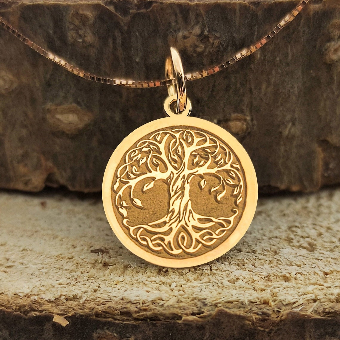 14k Solid Gold Tree of Life Pendant, Custom Tree of Life Necklace, Gold ...