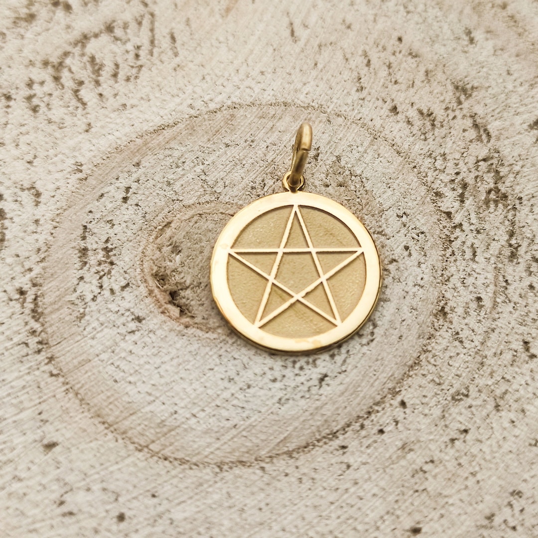 14k Gold Pentacle Necklace, Gold Pentacle Pendant, Sacred Jewelry ...