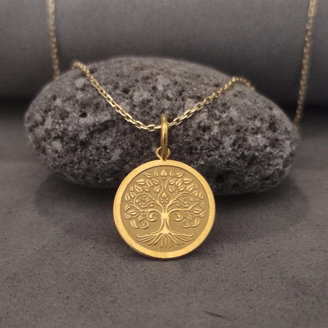 14k Solid Gold Tree of Life Pendant, Custom Tree of Life Necklace, Gold ...