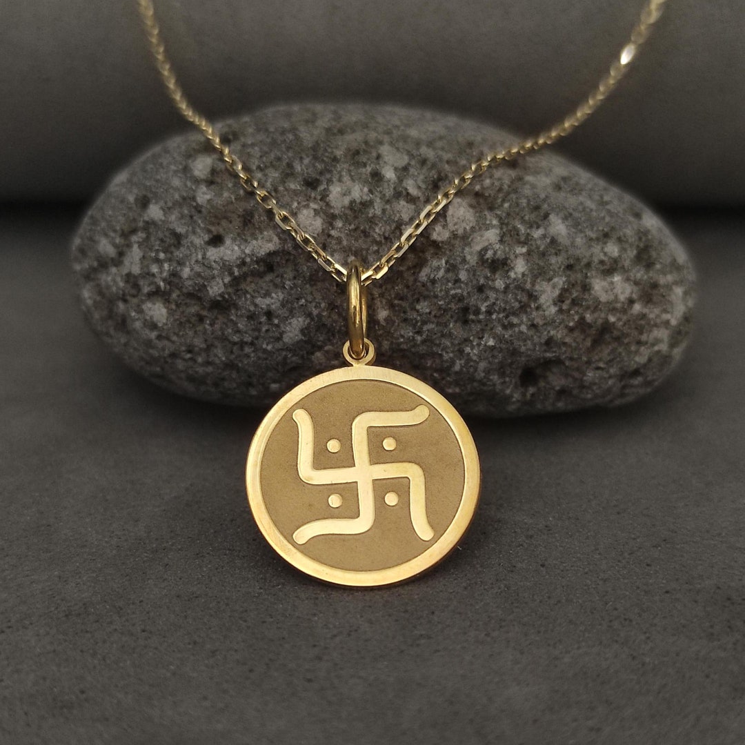 14k Solid Gold Hindu Swastika Symbol , Personalized Swastika – Timeless ...