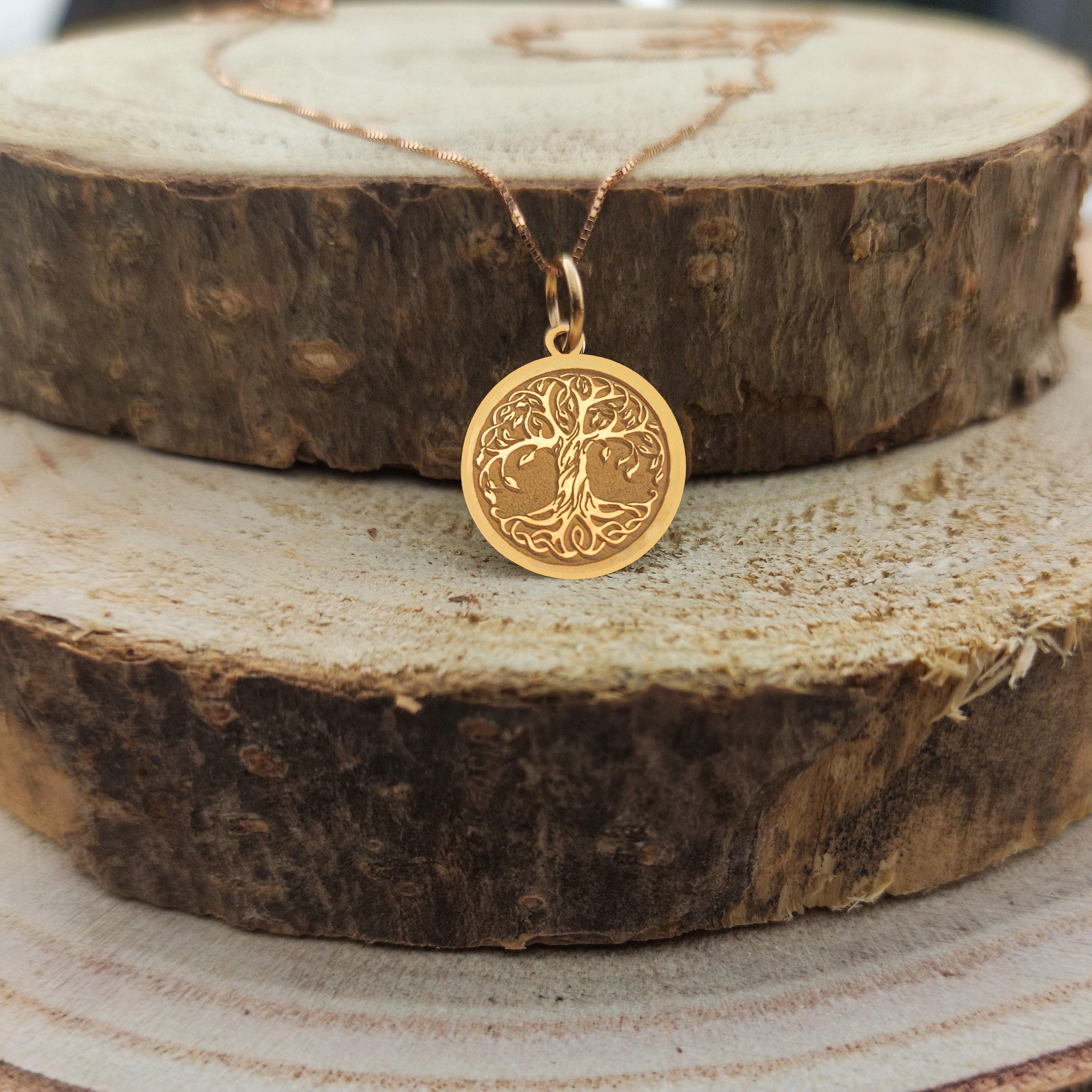 14k Solid Gold Tree of Life Pendant, Custom Tree of Life Necklace, Gold ...