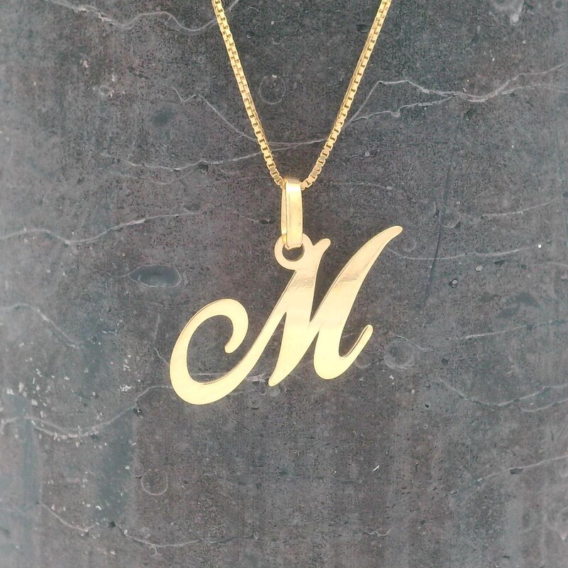 M Necklace - Etsy