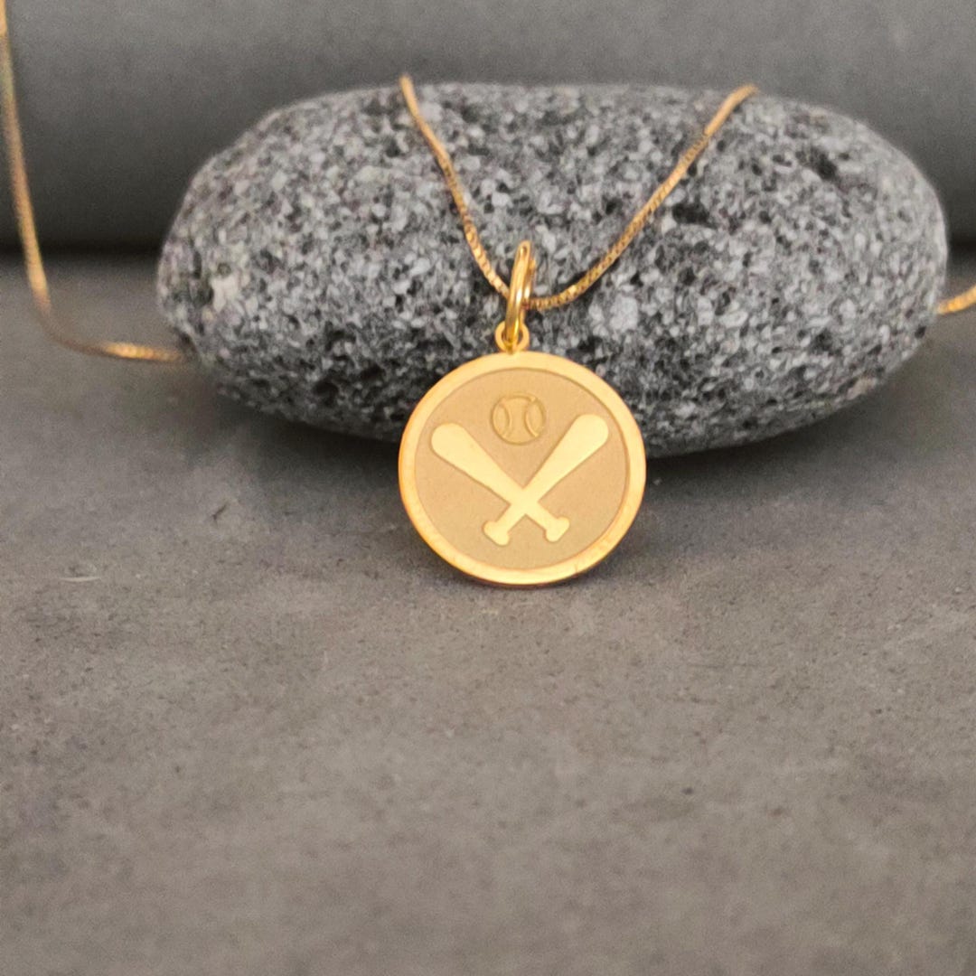 14K Solid Gold Baseball Pendant – Symbol of Team Spirit, Passion ...