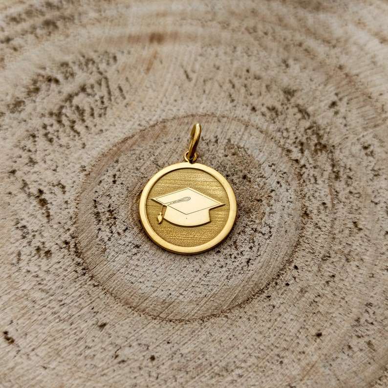 14k Solid Gold Graduation Necklace, Gold Diploma Pendant, Degree Charm ...
