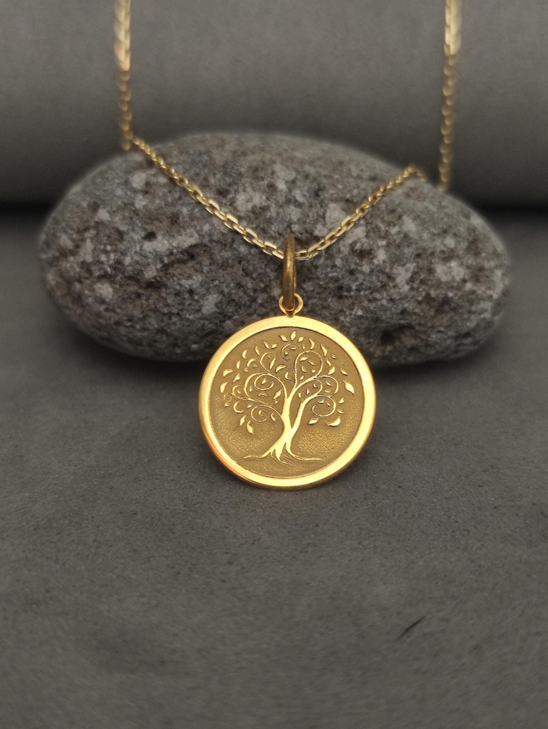 14k Solid Gold Tree of Life Pendant, Gold Tree of Life Necklace, Solid ...