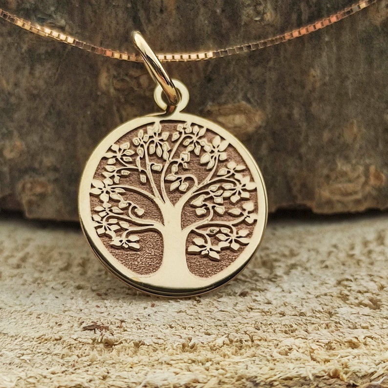 14k Solid Gold Tree of Life Pendant, Gold Tree of Life Necklace, Solid ...