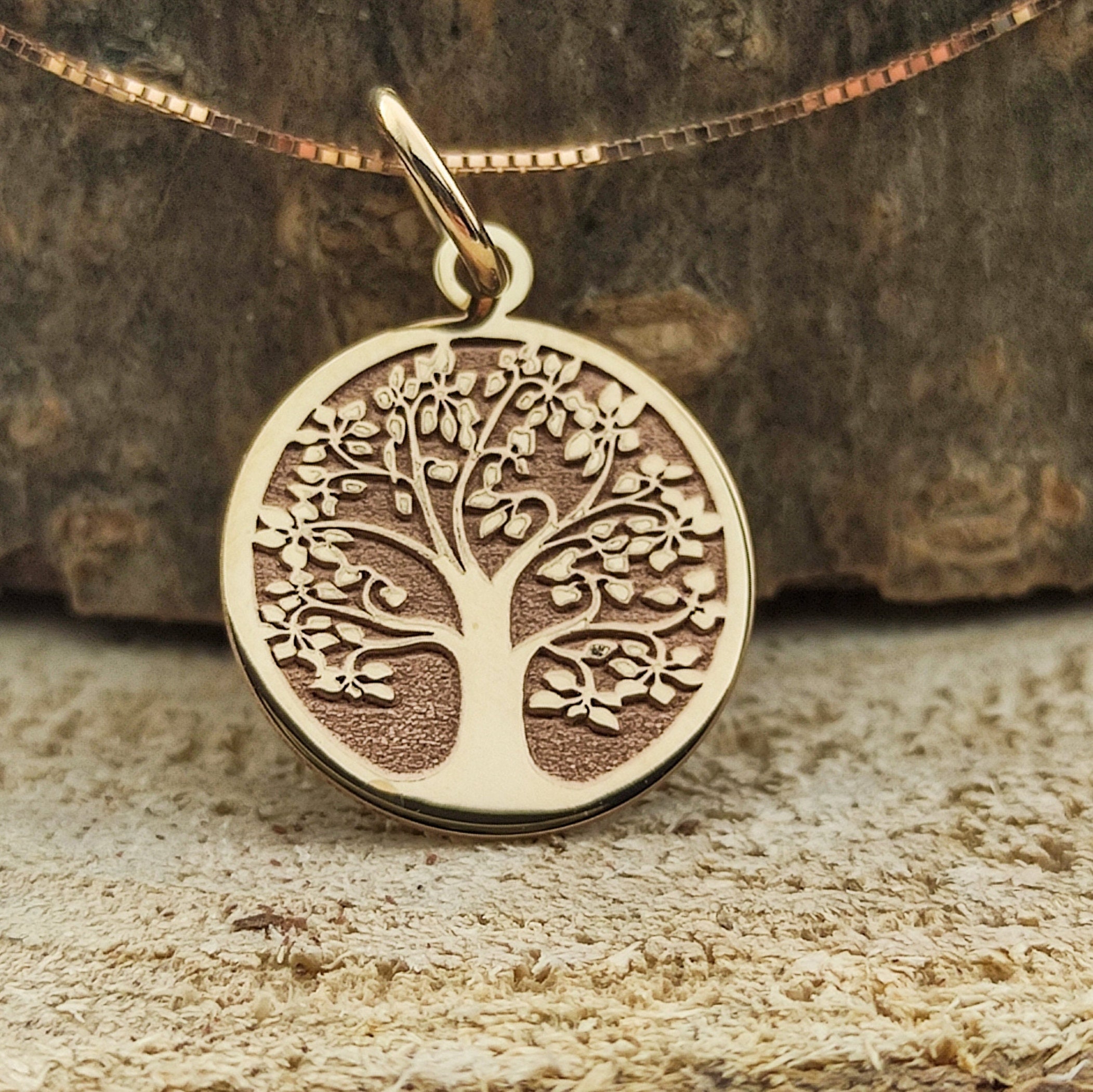 14k Solid Gold Tree of Life Pendant, Gold Tree of Life Necklace, Solid ...