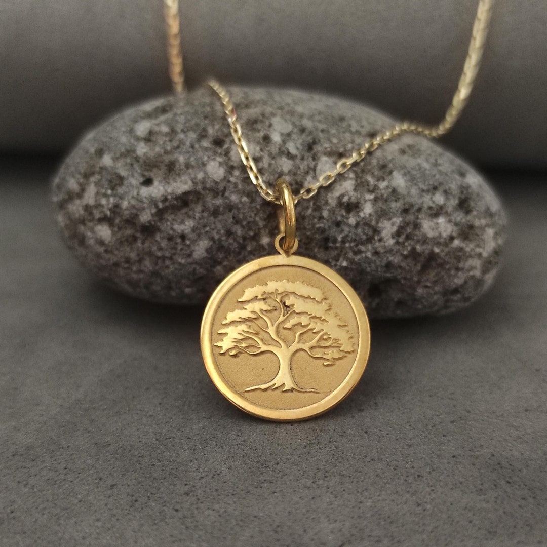 14k Solid Gold Tree of Life Pendant, Gold Tree of Life Necklace, Solid ...