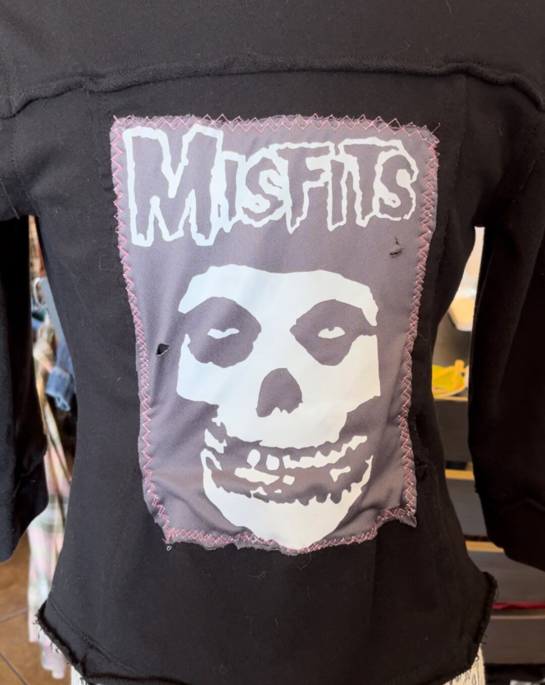 Upcycled Misfits Punk Skeleton Sweatshirt Jacket Women's Small - Etsy