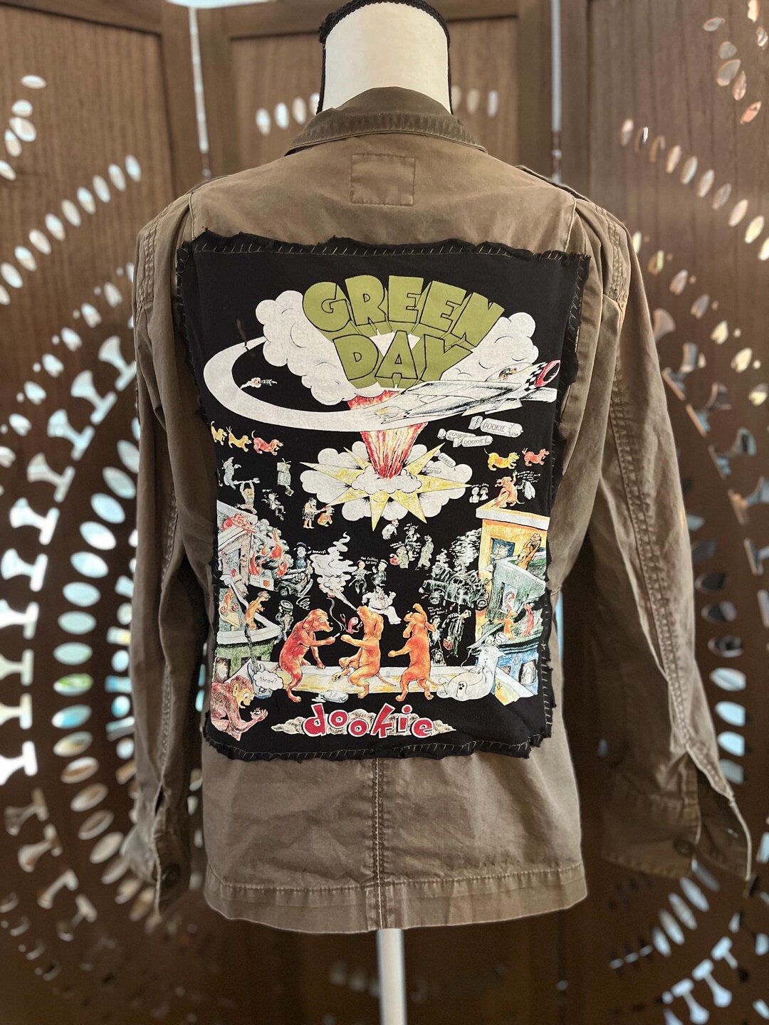Upcycled Green Day Dookie Military Style Jacket, Women’s Small - Etsy
