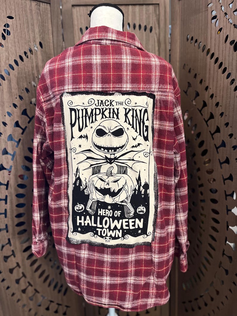 Custom Upcycled King of Halloween Flannel, Large - Etsy