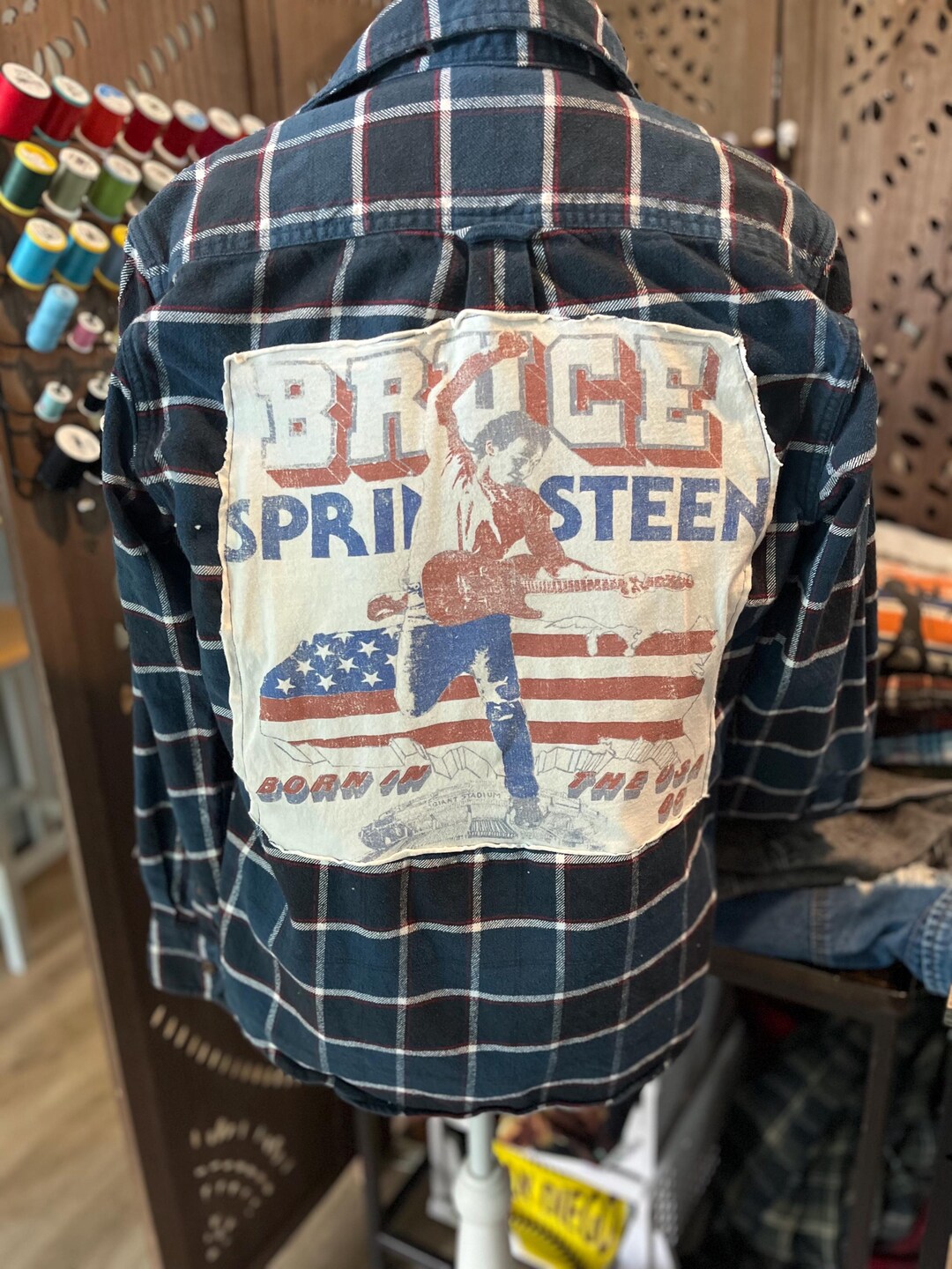 Upcycled Bruce Springsteen Born in the USA Flannel, Men’s Small - Etsy