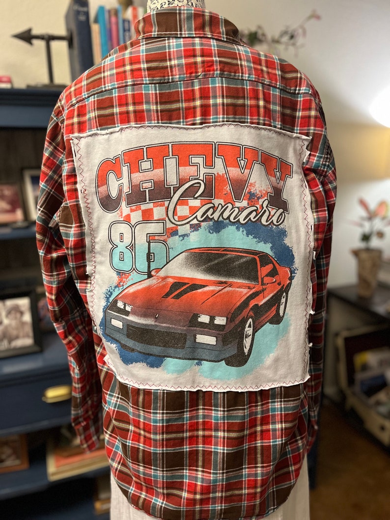 Upcycled Chevy Camaro Flannel, Mens XL - Etsy