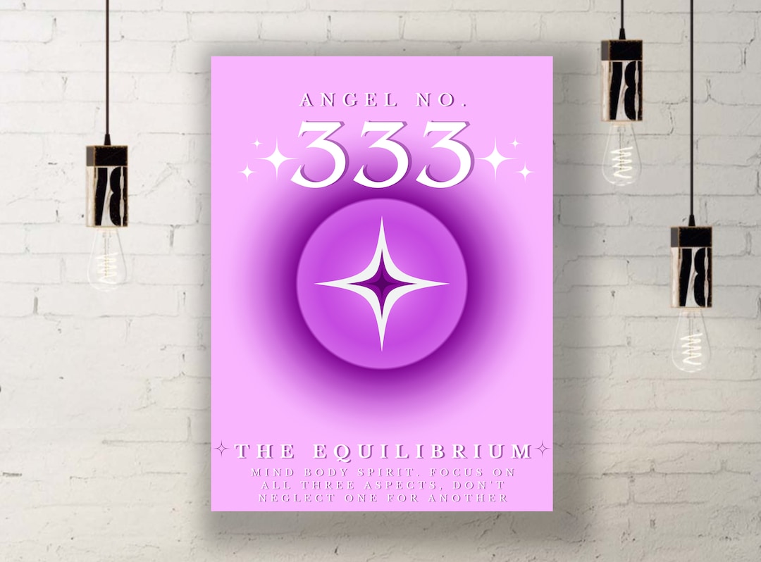 333 Poster Positive Aura Posters Angel Number Poster Gradient Poster ...