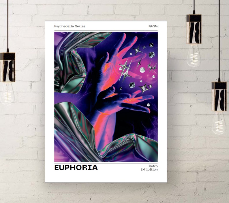 Thermal Trippy Poster: Retro Gradient & Chrome Y2K Aesthetic - Etsy