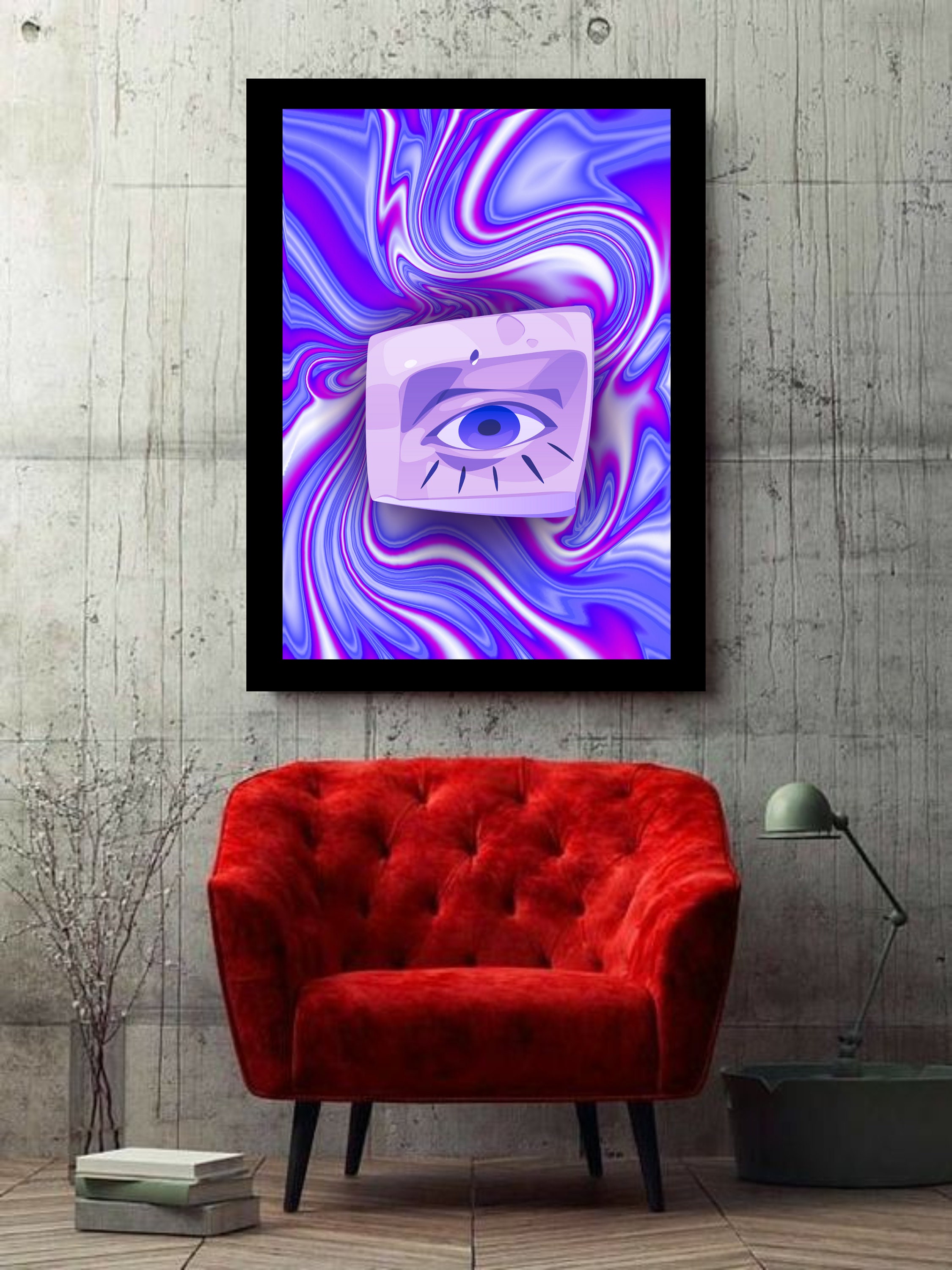 Cyber Y2k Retro Trippy Printable Poster Aura Psychedelic Art Energy Art Aesthetic Room Decor 70s ...