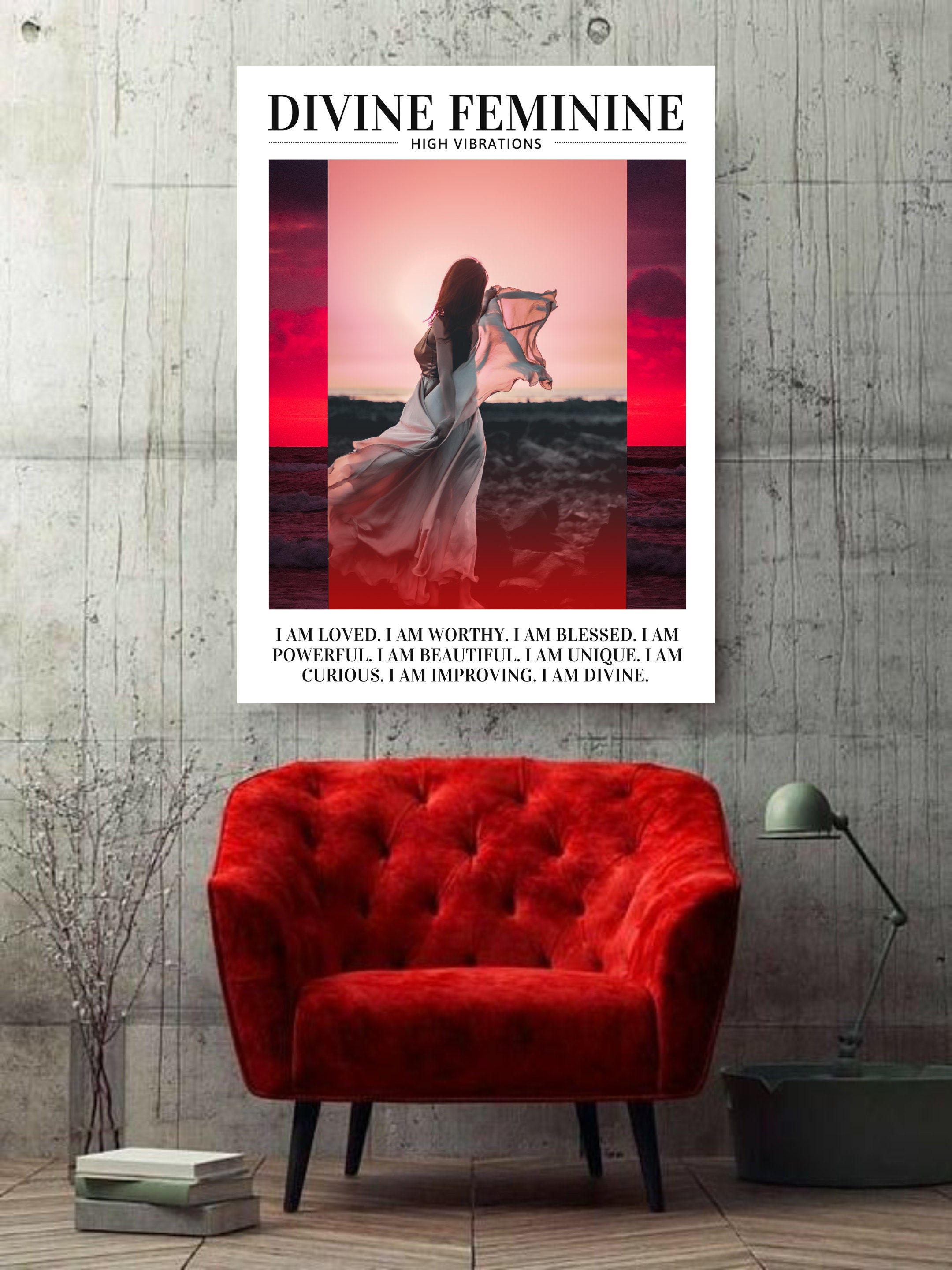 Affirmation Poster for Spiritual Wall Art Aura-inspired Gradient Poster ...