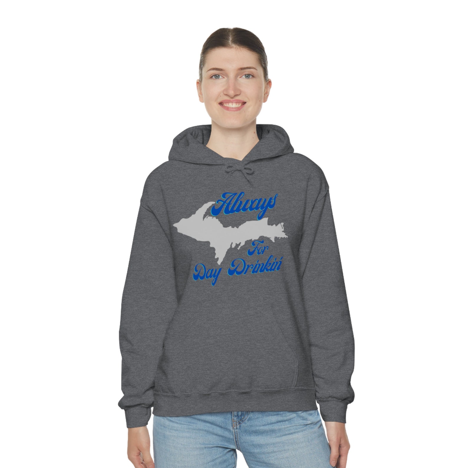 Upper Peninsula State of Michigan U.P. for Day Drinkin' Yooper Hooded ...